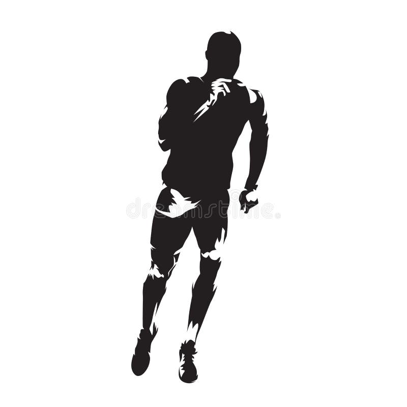 Runner Vector Silhouette, Front View Stock Vector - Illustration of ...