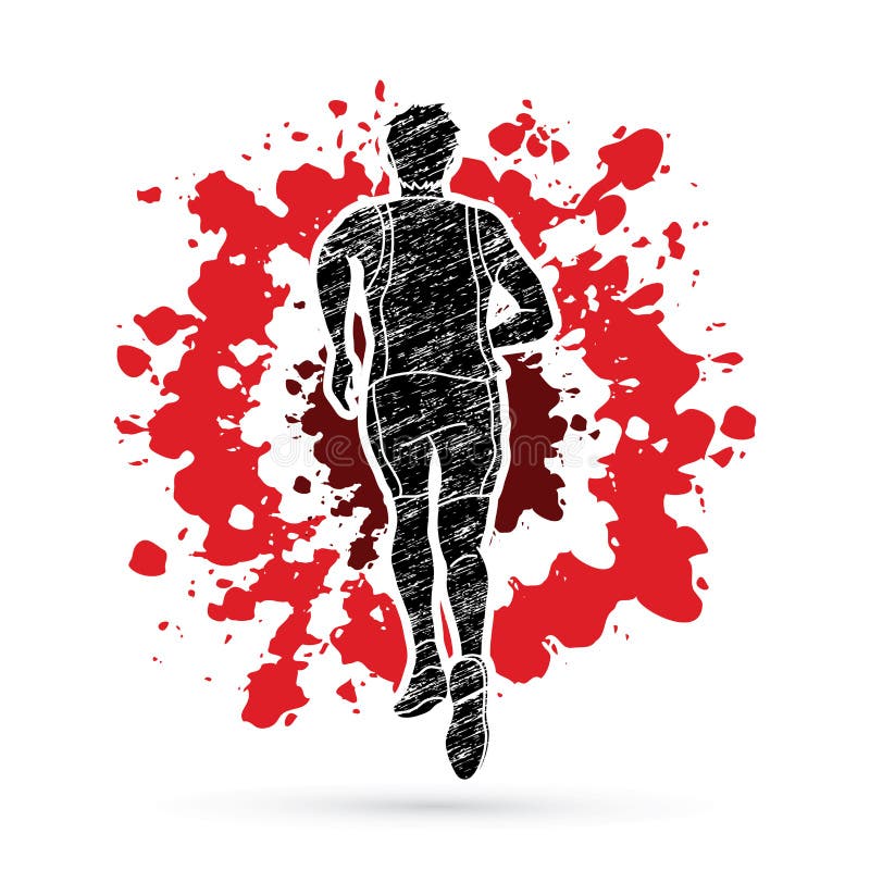 Runner Jogger,Athletic Running Graphic Vector. Stock Vector ...
