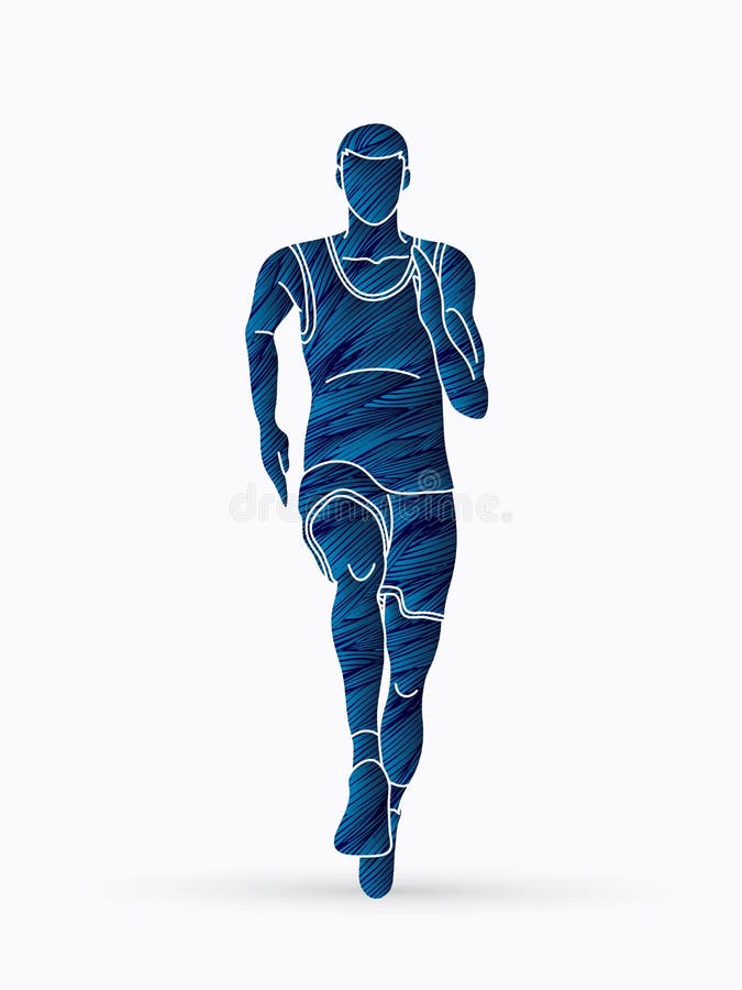 Runner Jogger,Athletic Running Graphic Vector. Stock Vector ...