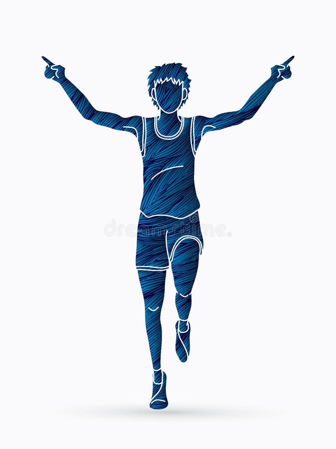 Runner Jogger, Athletic Running , the Winner Graphic Vector. Stock ...