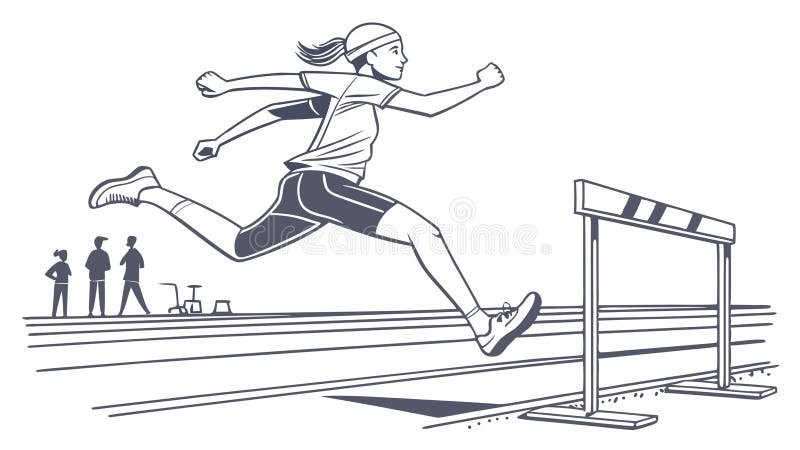 Runner Jumping Hurdles, Athletics and Agility, Vector Design Generative ...