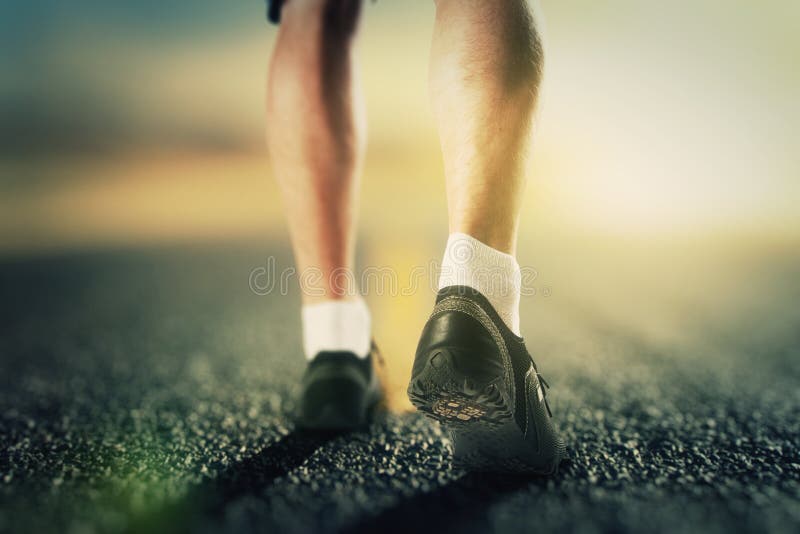 Runner Legs on the Road at Sunrise Stock Image - Image of lifestyle ...