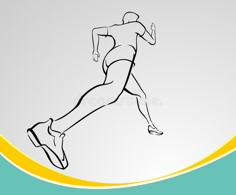 Runner Line Art stock illustration. Illustration of line - 31986361