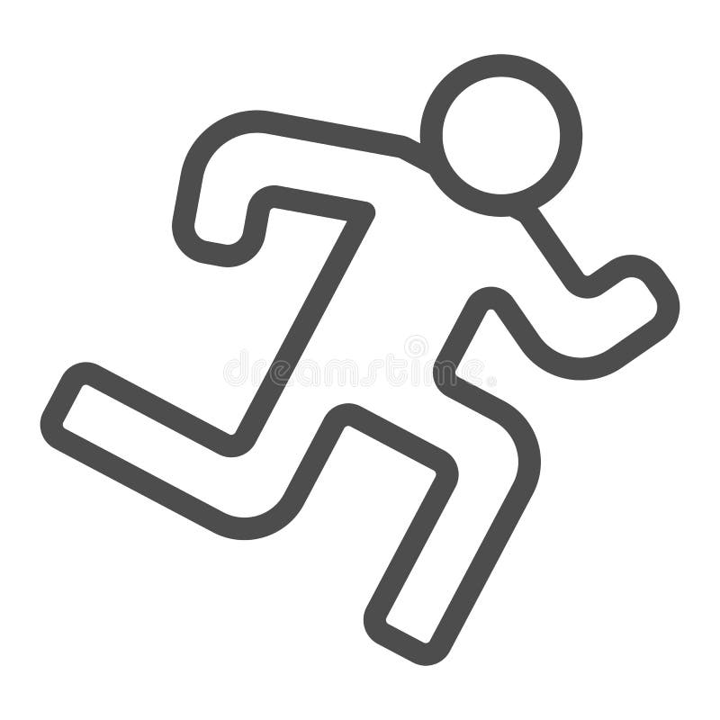 Runner Line Icon. Run Vector Illustration Isolated on White. Athlete ...
