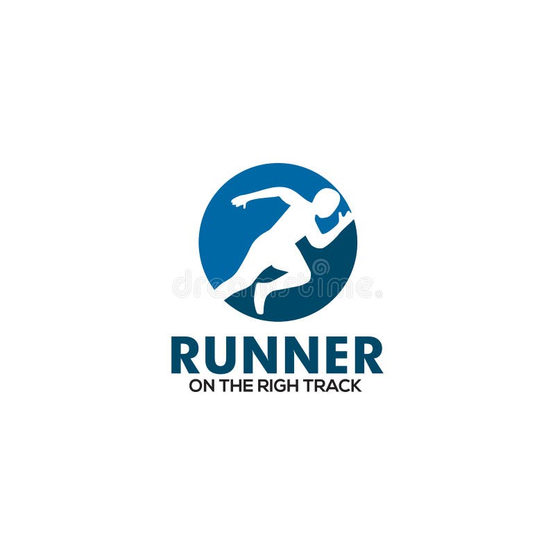 Runner Logo-Design Mit Einfacher Silber-Vorlage Vektor Abbildung ...