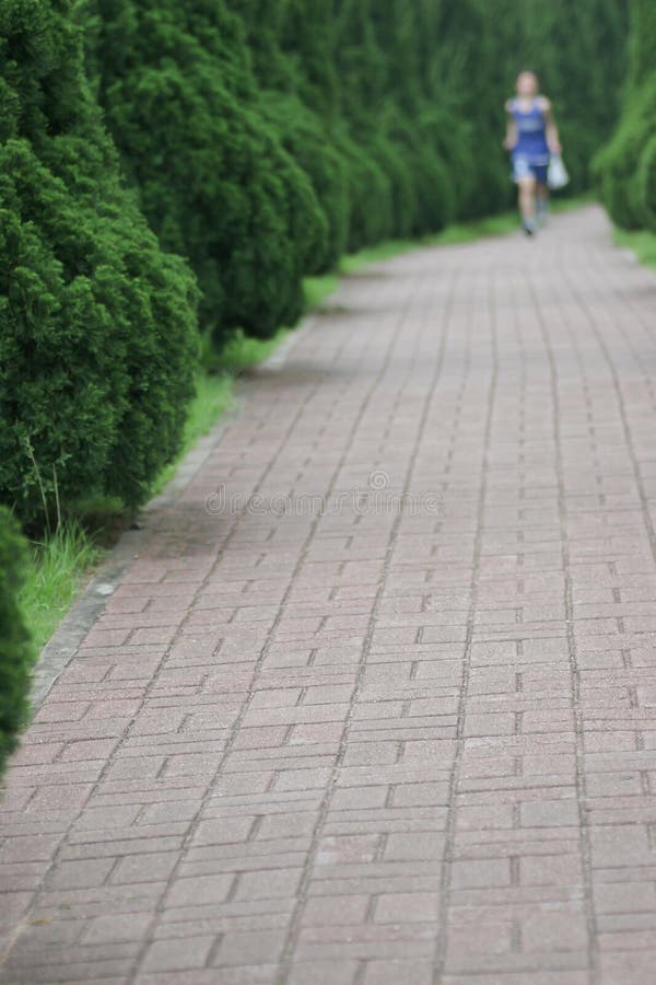 A Runner Man Athlete Jogging in City Run on Park Path Stock Photo ...