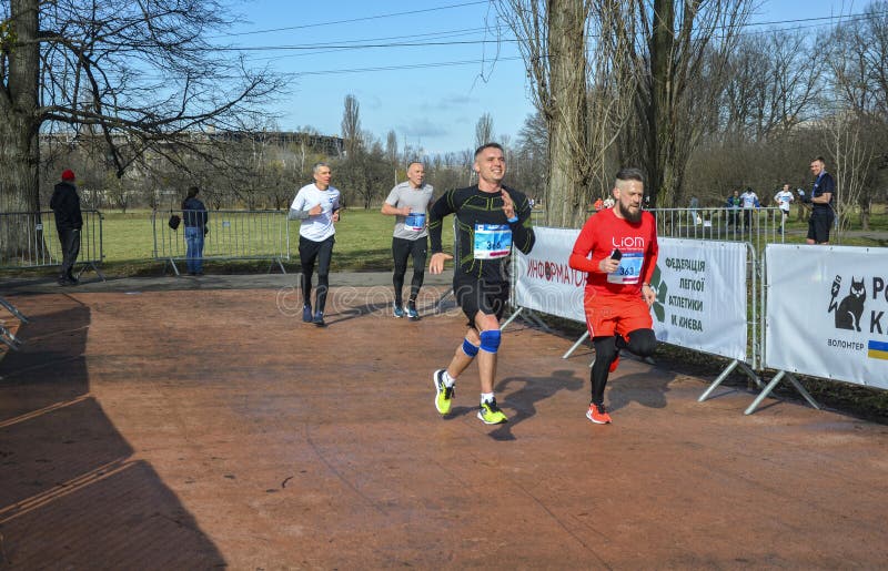 Runner Man Running on Road during Marathon Doing High Intensity ...
