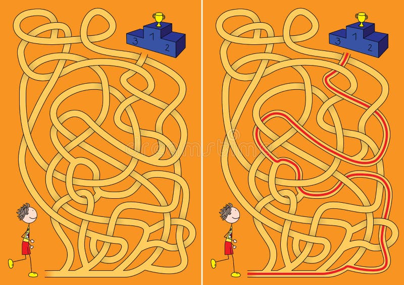 Runner maze stock vector. Illustration of runner, path - 113439197