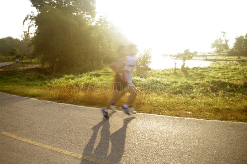 Runner in the morning editorial stock image. Image of exercising - 36661889