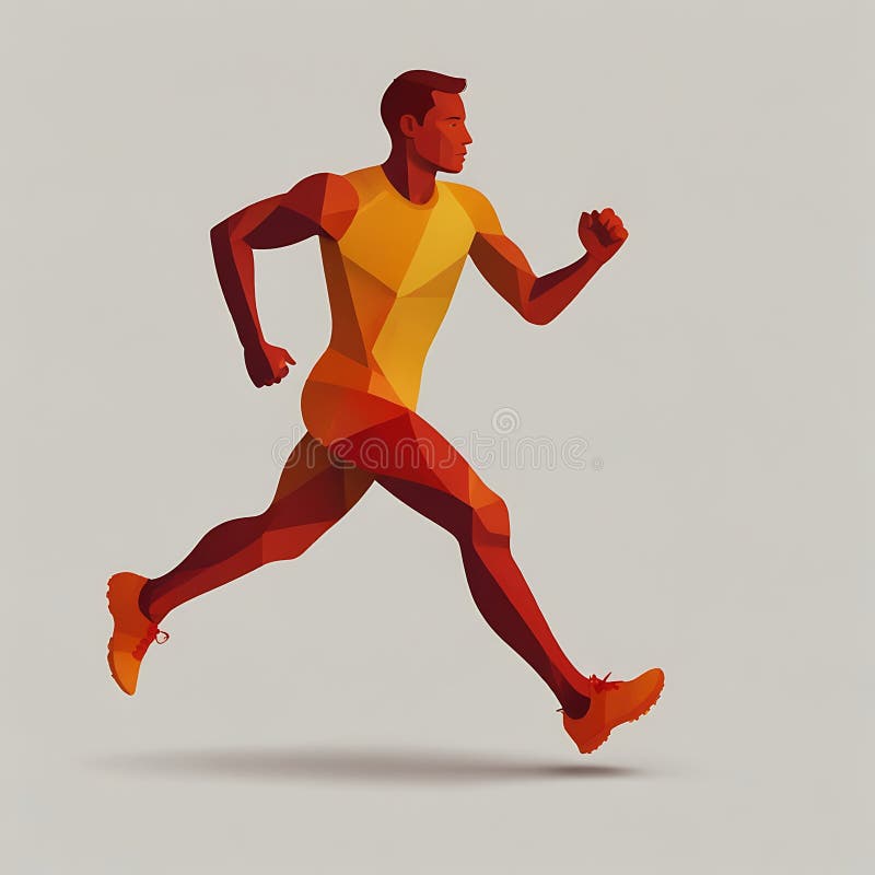 Runner in Motion: Low Poly Style, Stock Illustration - Illustration of ...