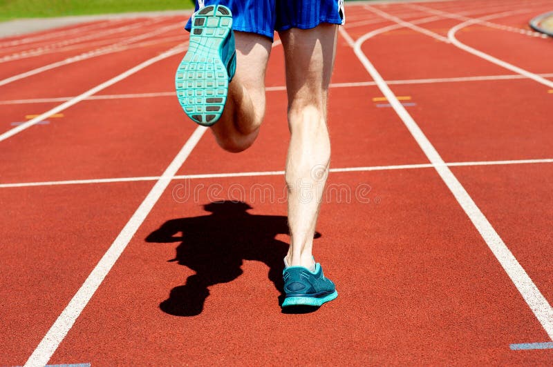 Runner Practicing on a Race Track Stock Image - Image of practice ...