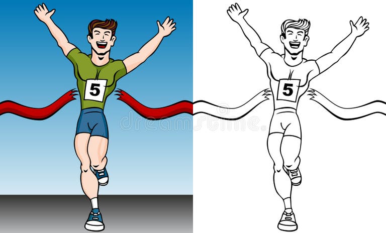Cartoon Runner Winning Stock Illustrations – 567 Cartoon Runner Winning ...