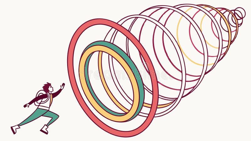 Runner through Rings Abstract Challenge, Vector Design Generative AI ...