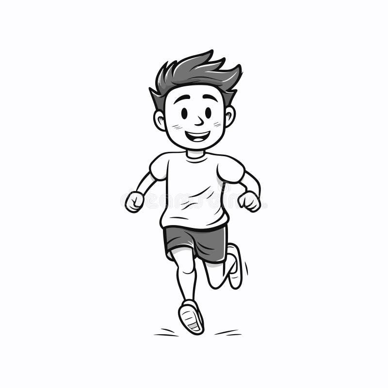 Runner Hand-drawn Illustration. Runner. Vector Doodle Style Cartoon ...