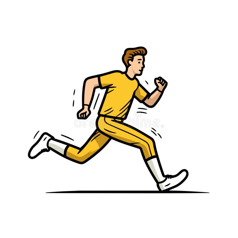 Runner Hand-drawn Illustration. Runner. Vector Doodle Style Cartoon ...