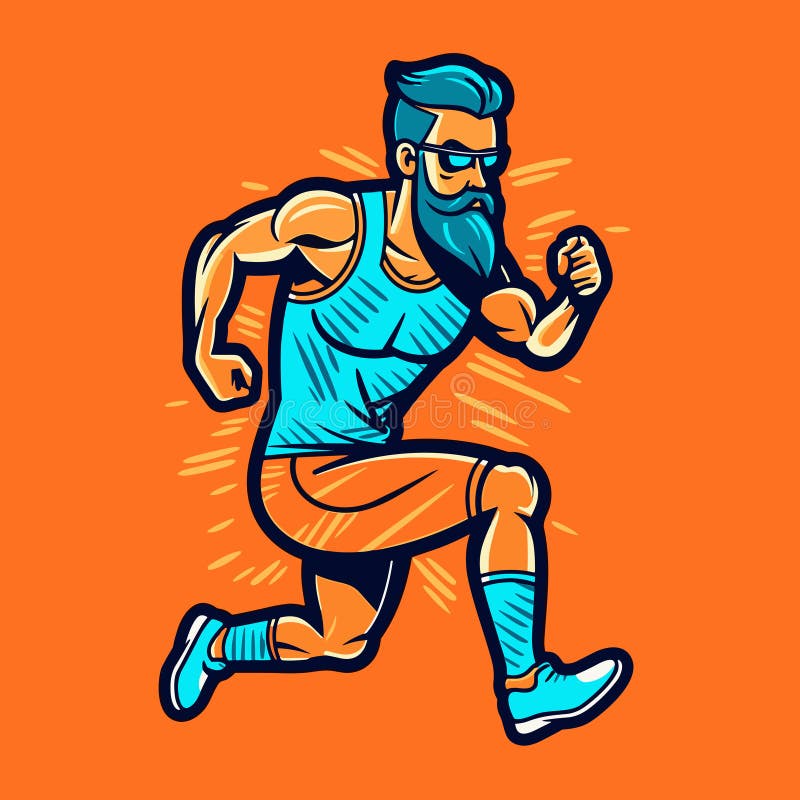 Runner Hand-drawn Illustration. Runner. Vector Doodle Style Cartoon ...