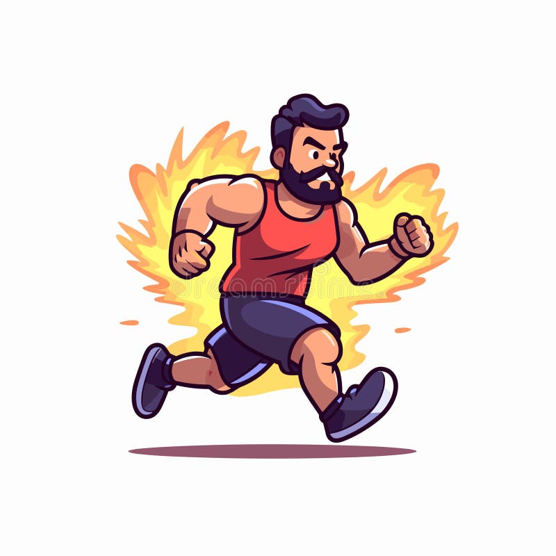 Runner Hand-drawn Illustration. Runner. Vector Doodle Style Cartoon ...