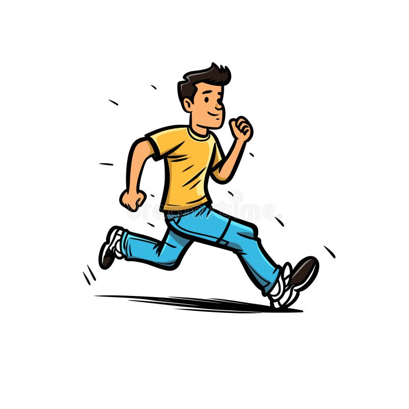 Runner Hand-drawn Illustration. Runner. Vector Doodle Style Cartoon ...