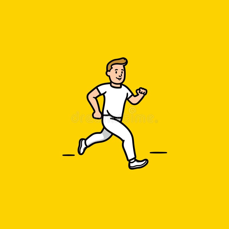 Runner Hand-drawn Illustration. Runner. Vector Doodle Style Cartoon ...