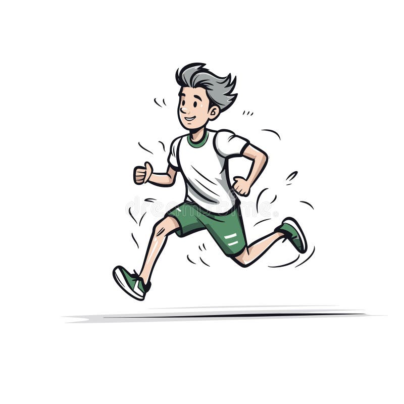Runner Hand-drawn Illustration. Runner. Vector Doodle Style Cartoon ...