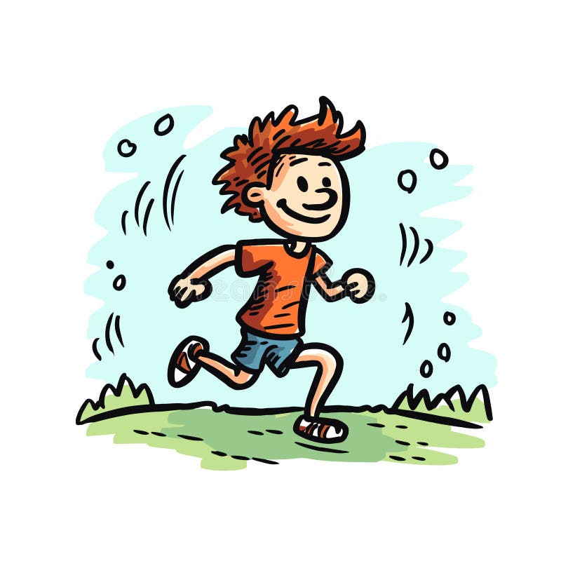 Runner Hand-drawn Illustration. Runner. Vector Doodle Style Cartoon ...