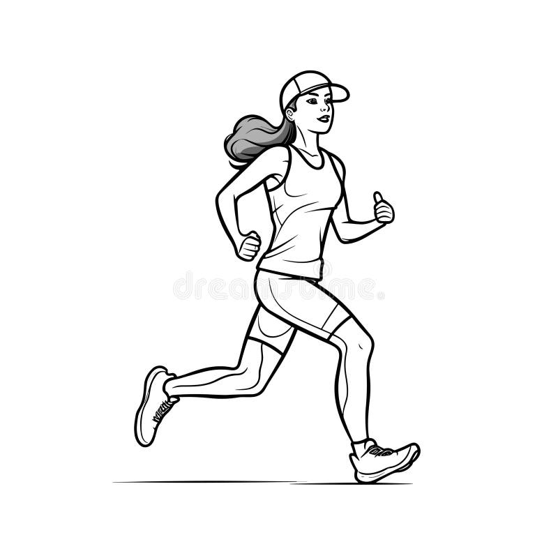 Runner Hand-drawn Illustration. Runner. Vector Doodle Style Cartoon ...
