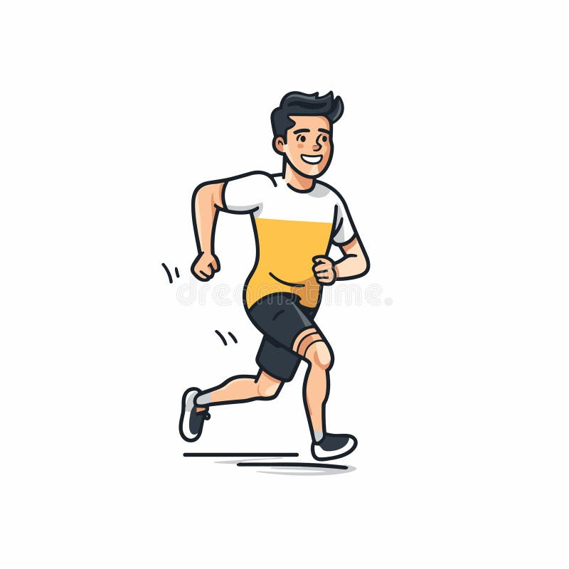 Runner Hand-drawn Illustration. Runner. Vector Doodle Style Cartoon ...