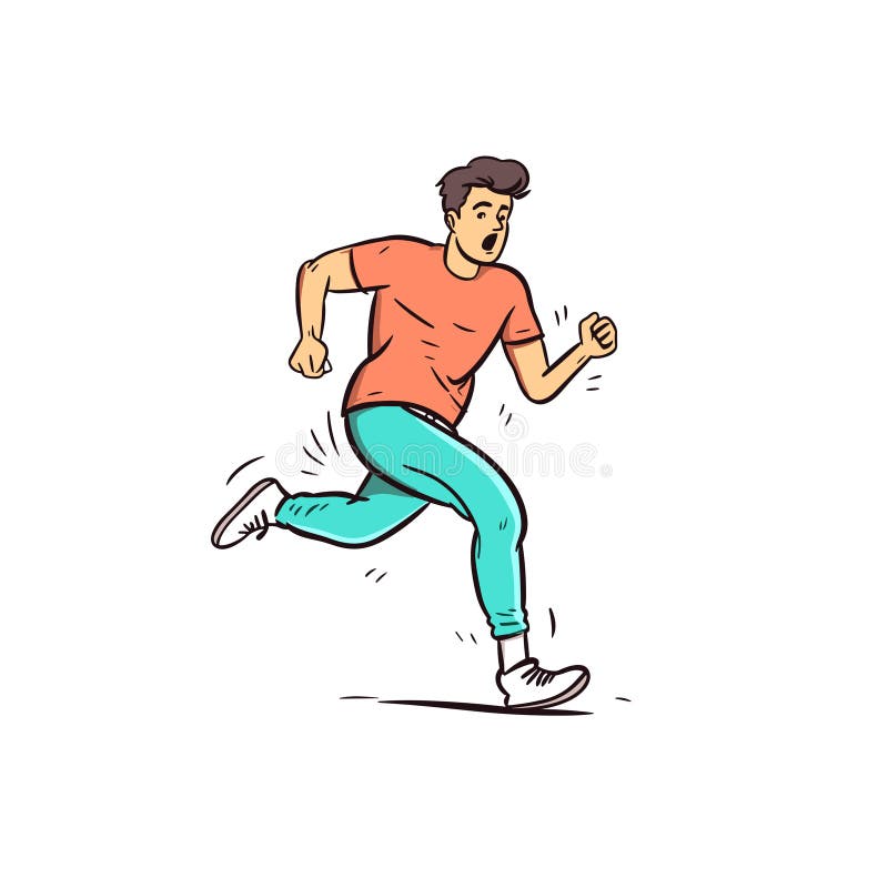 Runner Hand-drawn Illustration. Runner. Vector Doodle Style Cartoon ...
