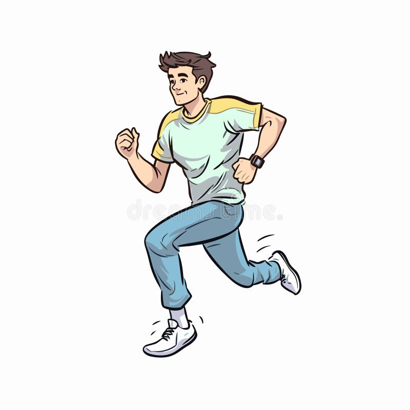 Runner Hand-drawn Illustration. Runner. Vector Doodle Style Cartoon ...