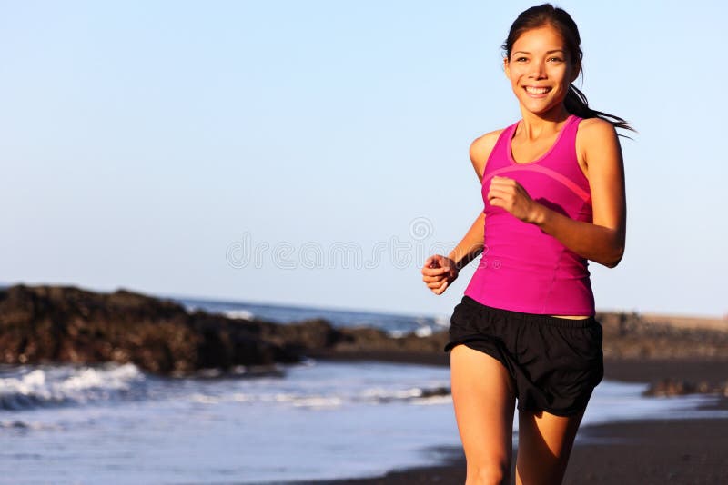 Runner running on beach stock image. Image of ocean, outside - 21458737