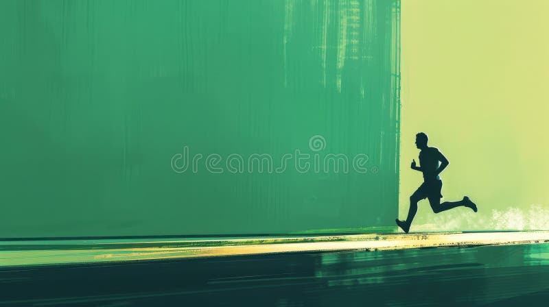 A Runner is Running in Front of a Green Wall Stock Photo - Image of ...