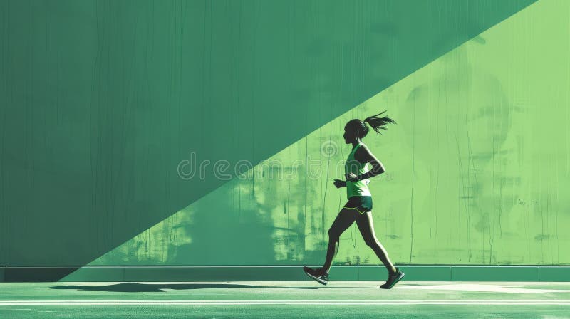 A Runner is Running on a Track in Front of a Stadium Stock Photo ...
