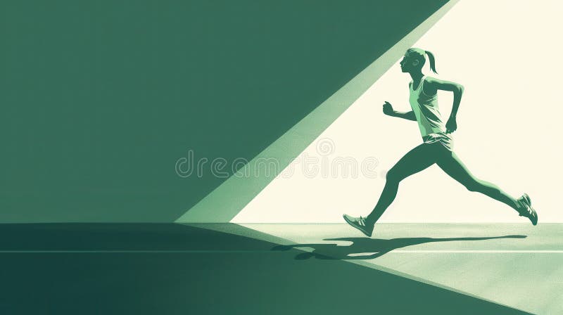 A Runner is Running in Front of a Green Wall Stock Image - Image of ...