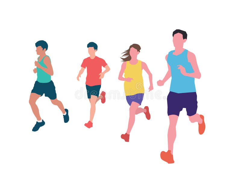 Run Together stock vector. Illustration of exercise - 213058039