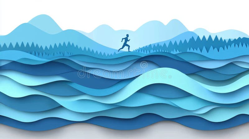 A Runner S Silhouette with Flowing Lines Behind, Symbolizing Motion or Speed Stock Photo - Image ...