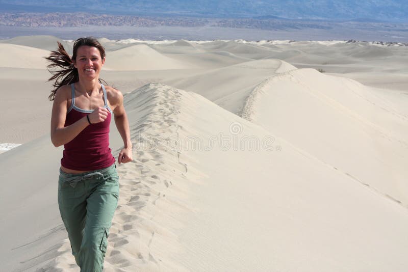 Runner on Sand Dunes stock photo. Image of blonde, body - 13881708