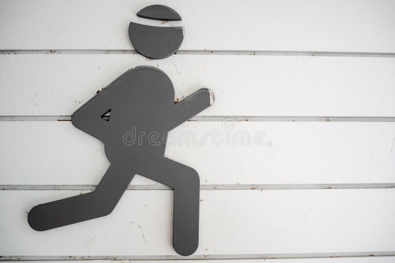 Runner Sign on White Concrete Wall Background Stock Photo - Image of ...