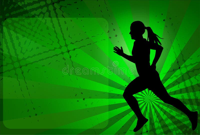 Runner Silhouette on the Abstract Background Stock Vector ...