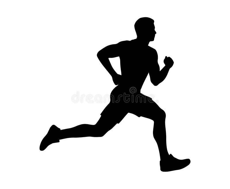 Runner Silhouette. Isolated Vector. Sprinting Stock Vector ...