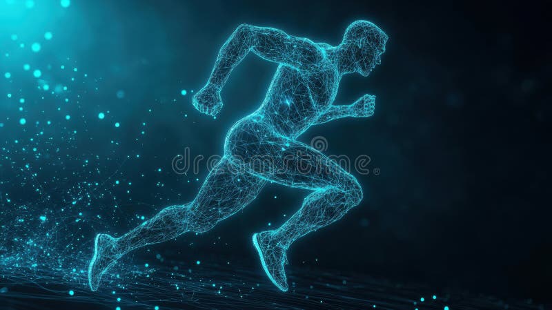 Silhouette Runner Motion Dynamic Pose Athleticism Speed Stock Photos ...