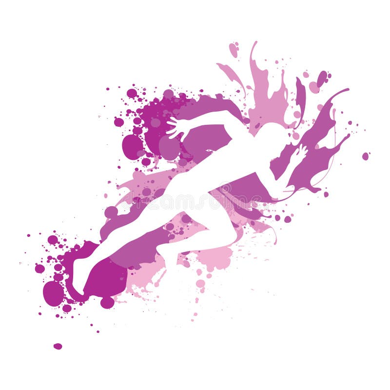Runner Silhouette with Splatter Effect Vector Stock Vector ...