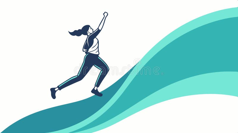Runner Silhouette Uphill, Challenge and Perseverance Vector Design ...