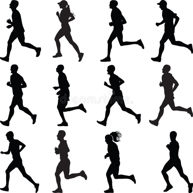 Group Runners Silhouette Stock Illustrations – 1,206 Group Runners ...