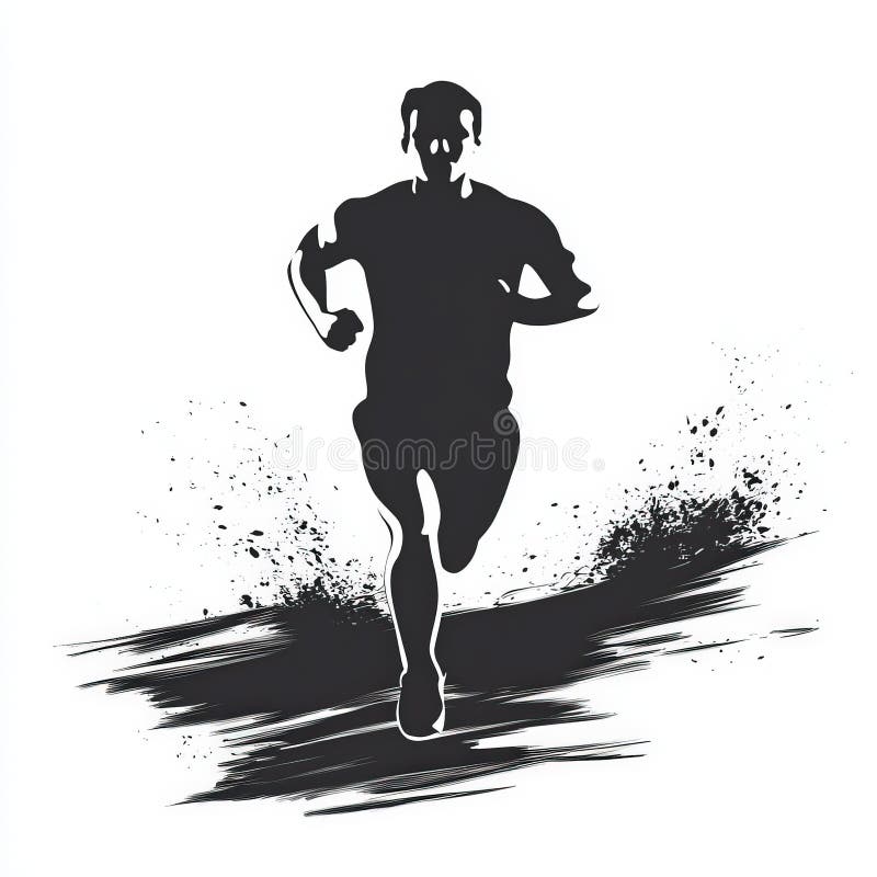 Runner Black White Stock Illustrations – 8,603 Runner Black White Stock ...