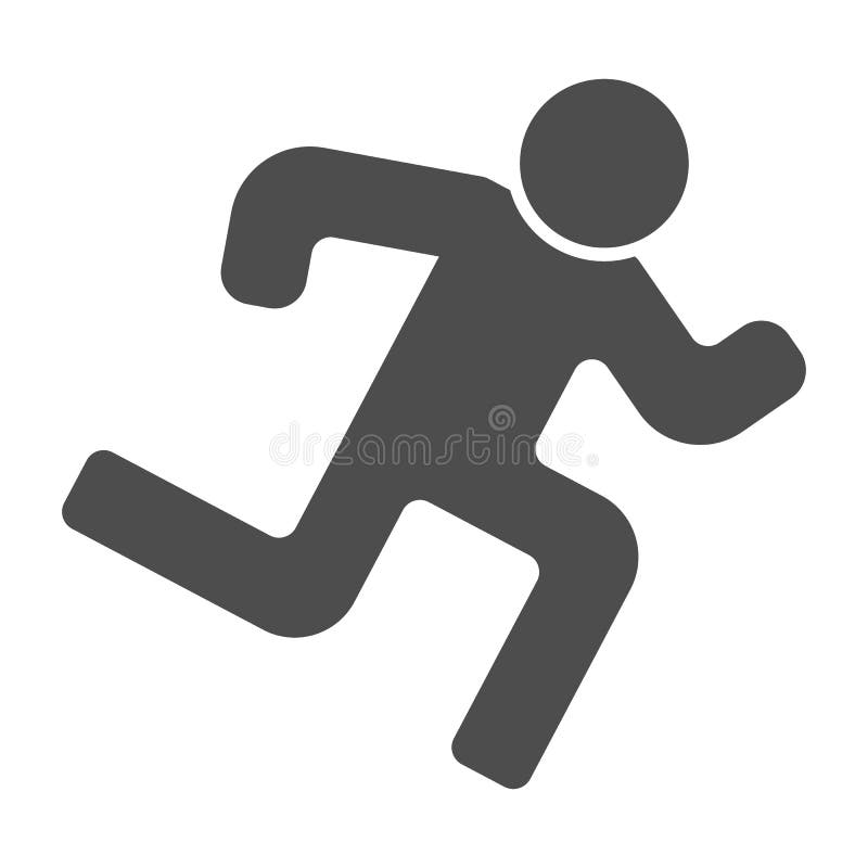 Runner Solid Icon. Run Vector Illustration Isolated on White. Athlete ...