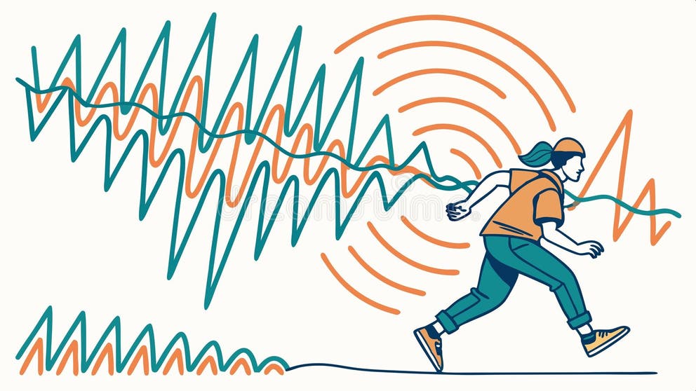 Runner with Sound Waves, Conceptual Vector Art Motion and Sound Design ...