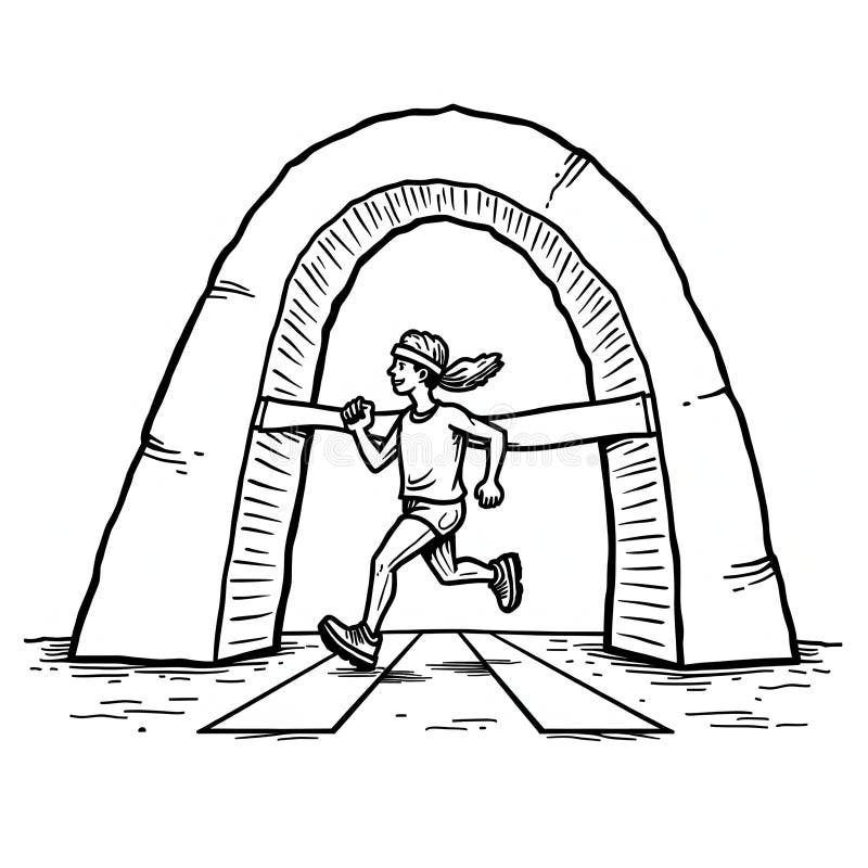 Runner Sprinting through Underground Tunnel Passage Stock Illustration ...
