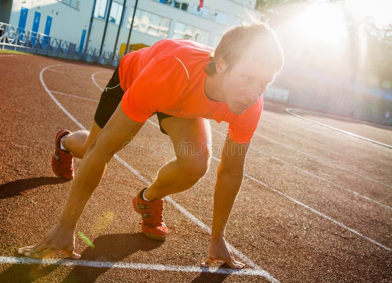 Runner at the start stock image. Image of muscular, running - 20635695