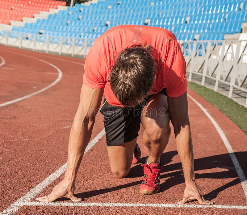 Runner at the start stock image. Image of muscular, running - 20635695
