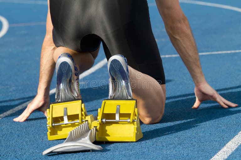Runner starting blocks stock photo. Image of male, sprint - 24027678